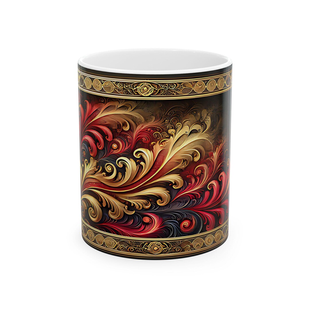 Rococo Era Mug, Baroque Period Inspired Coffee Cup, Vintage Tea Mug ...