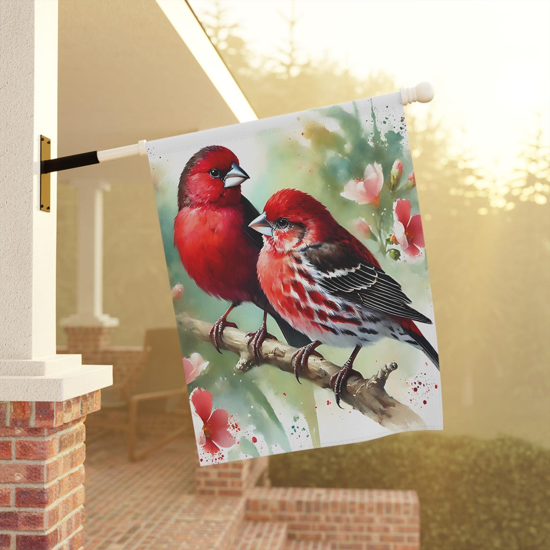 Garden Birds Flag, Double Sided Outdoor Banner, Porch or Patio Decor ...