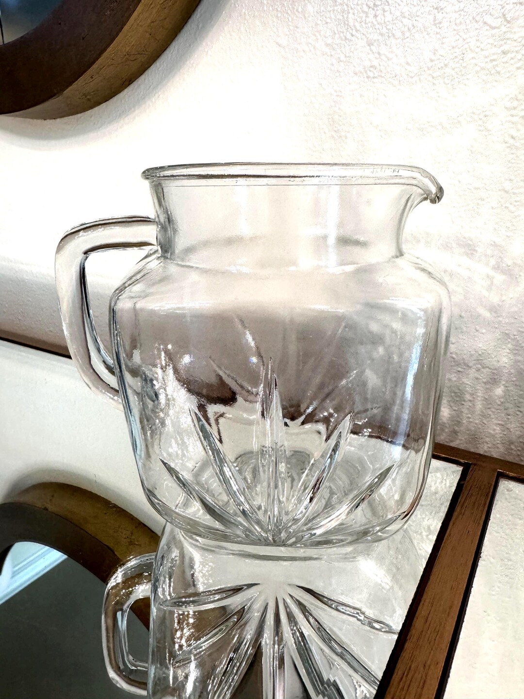 True Vintage Federal Glass Pitcher – 1950s Starburst Design, 1 Qt MCM ...