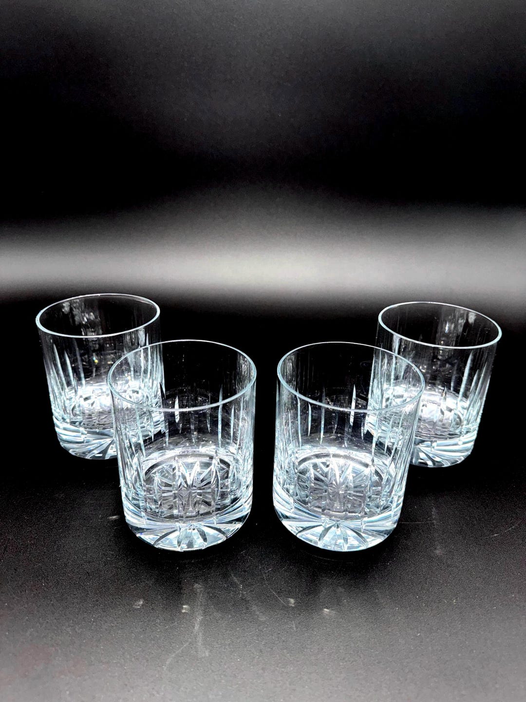 Block Crystal Low Ball Glasses Set of 4 - Etsy