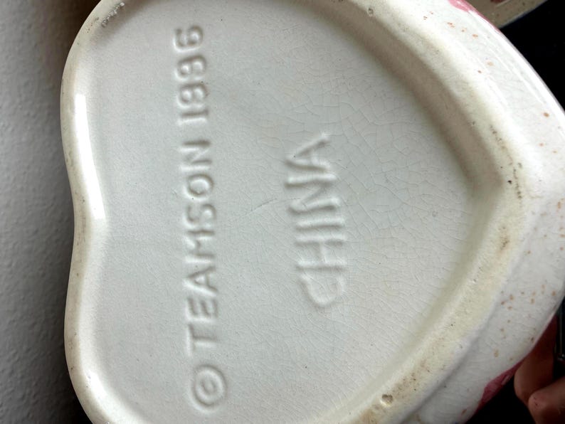 Vintage Teamson Strawberry Heart Jam Pot Set of 2 1996 China Lidded ...