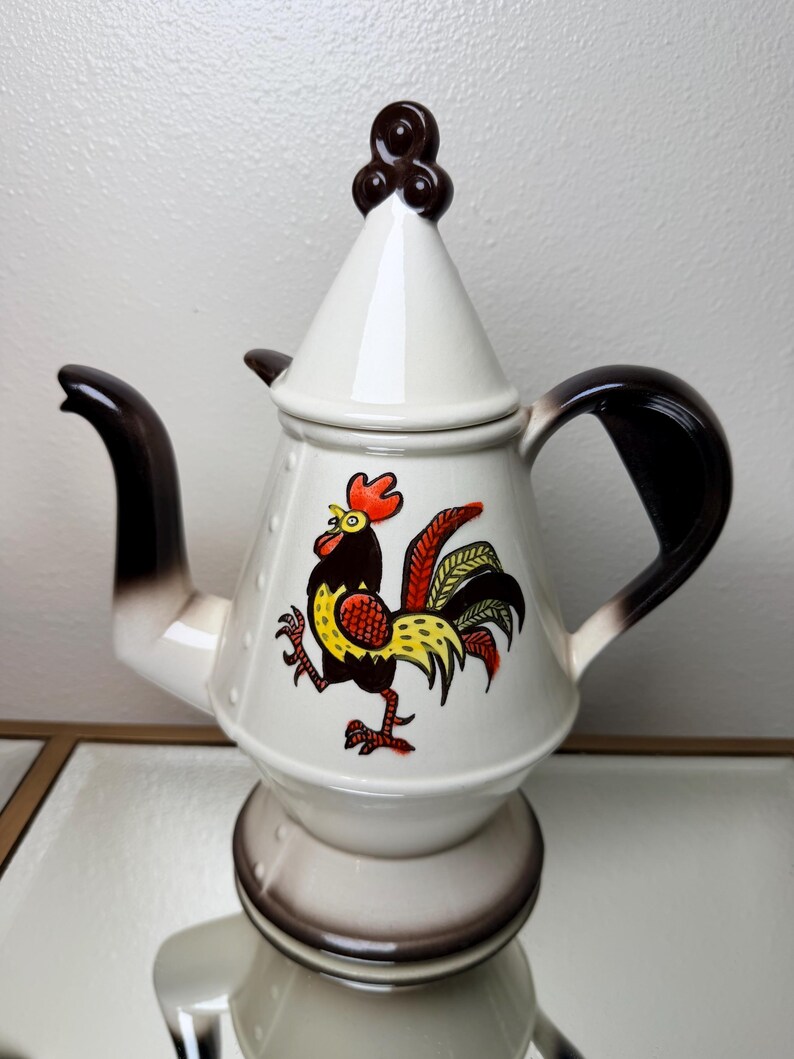 Vintage Metlox Poppytrail Rooster Coffee Pot W/ Lid | Pristine ...