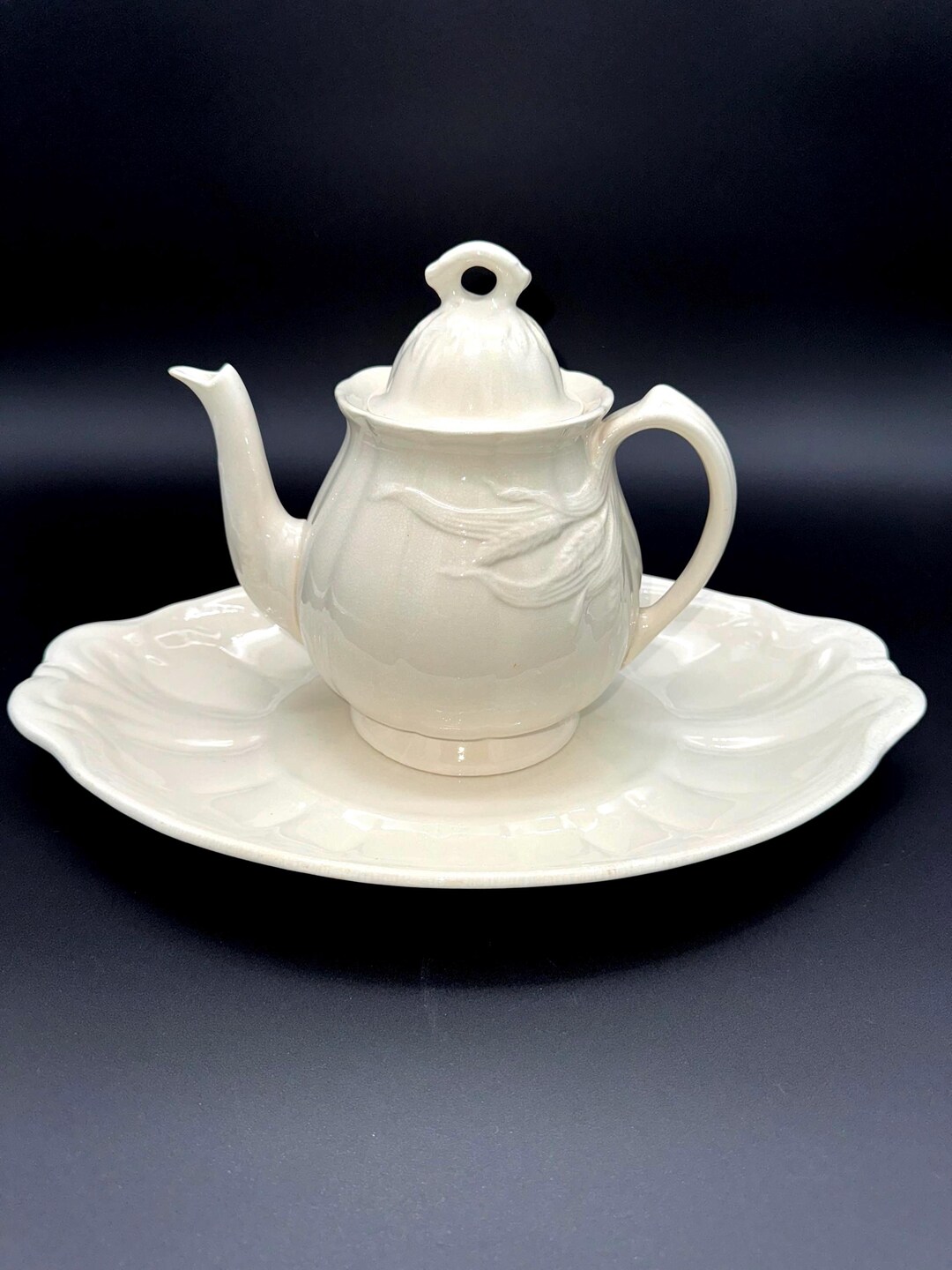 Adams & Sons Ironstone Teapot and Platter in the Wheat Sheaf Pattern - Etsy