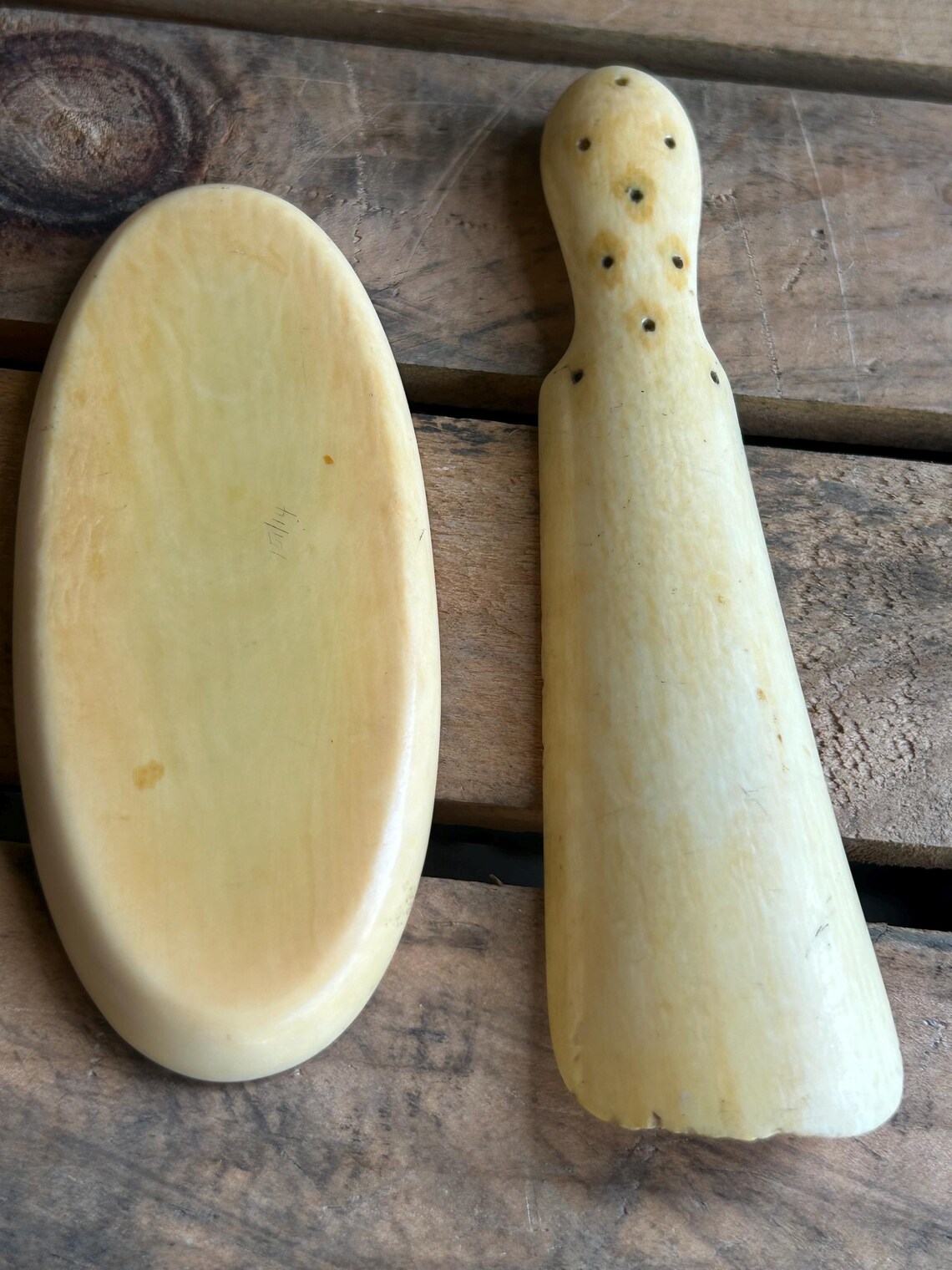Victorian Bone Vanity Set: Antique Monogrammed Shoe Horn & Pin Tray - Etsy