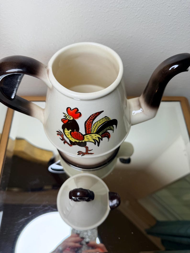 Vintage Metlox Poppytrail Rooster Coffee Pot W/ Lid | Pristine ...