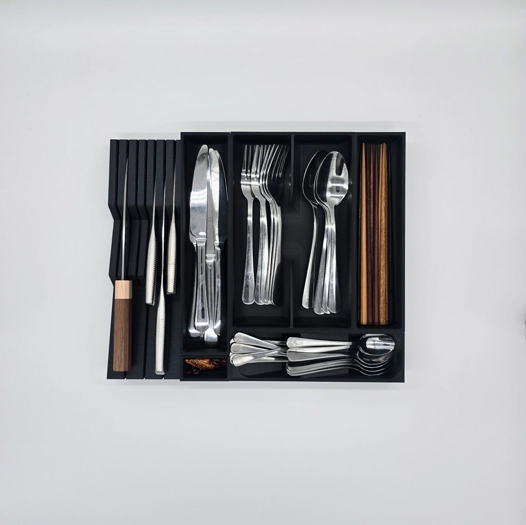 Space Saving Cutlery Organizer With Knife Block - Etsy