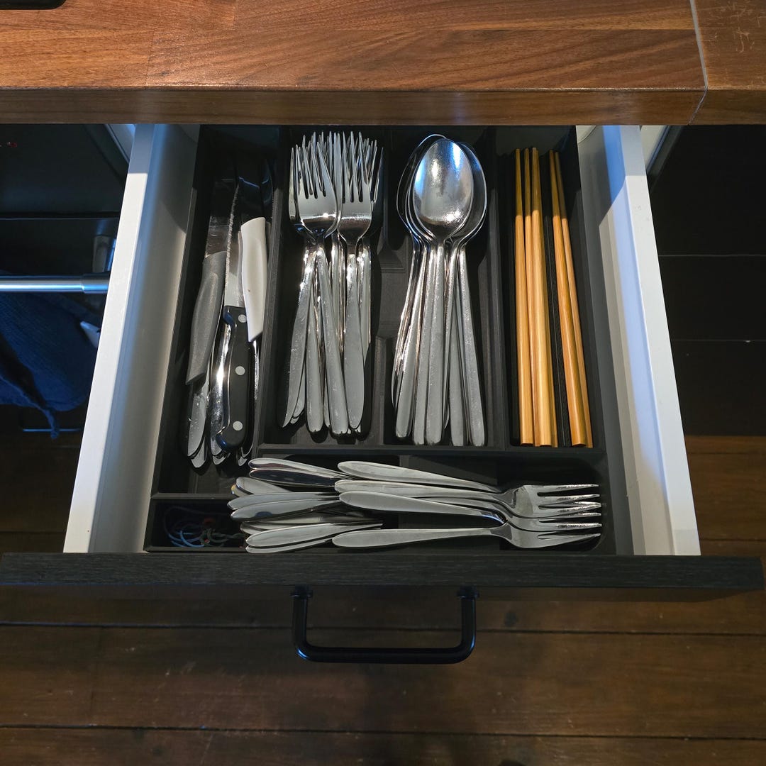 Space-saving Cutlery Organizer – 295x265.5mm | Modular 5-piece Insert ...