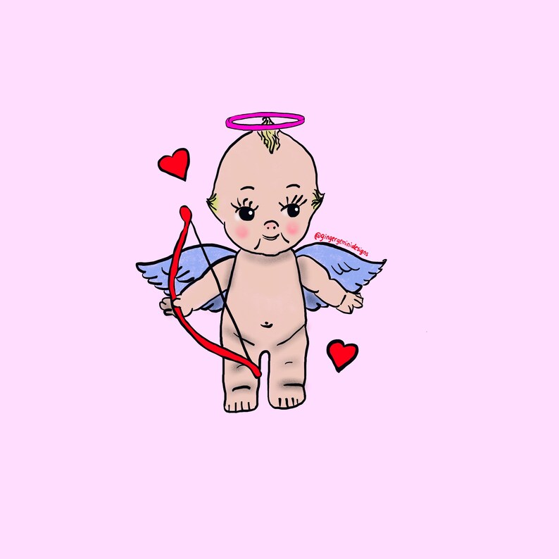 Kewpie Angel Cute Art Print Digital Download Sonny Angel Inspired Baby ...