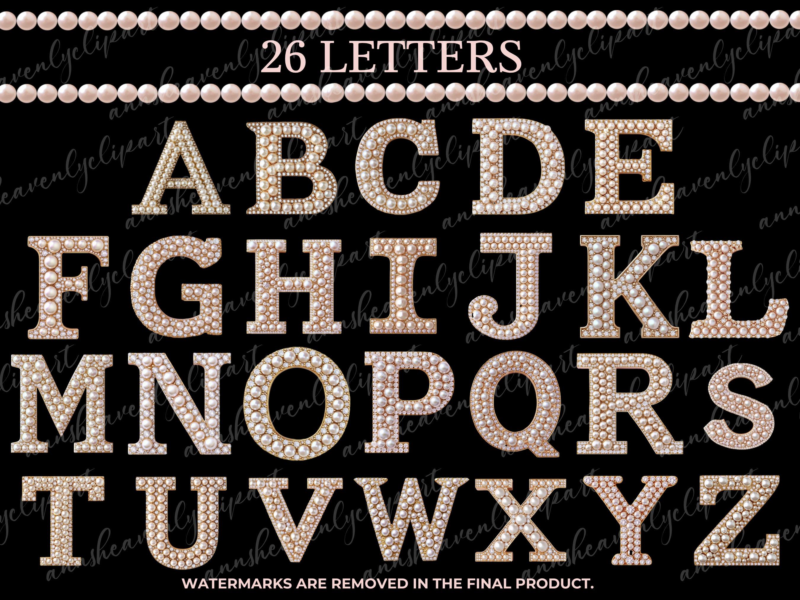 Pearl Alphabet, Diamond Letters, Diamond Alphabet, Pearl Letters, Pearl ...