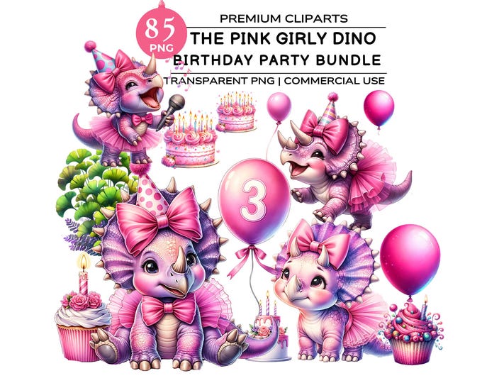 Delightful Dinosaurs - Dinosaurs for Girls - Clip Art and Digital Paper ...