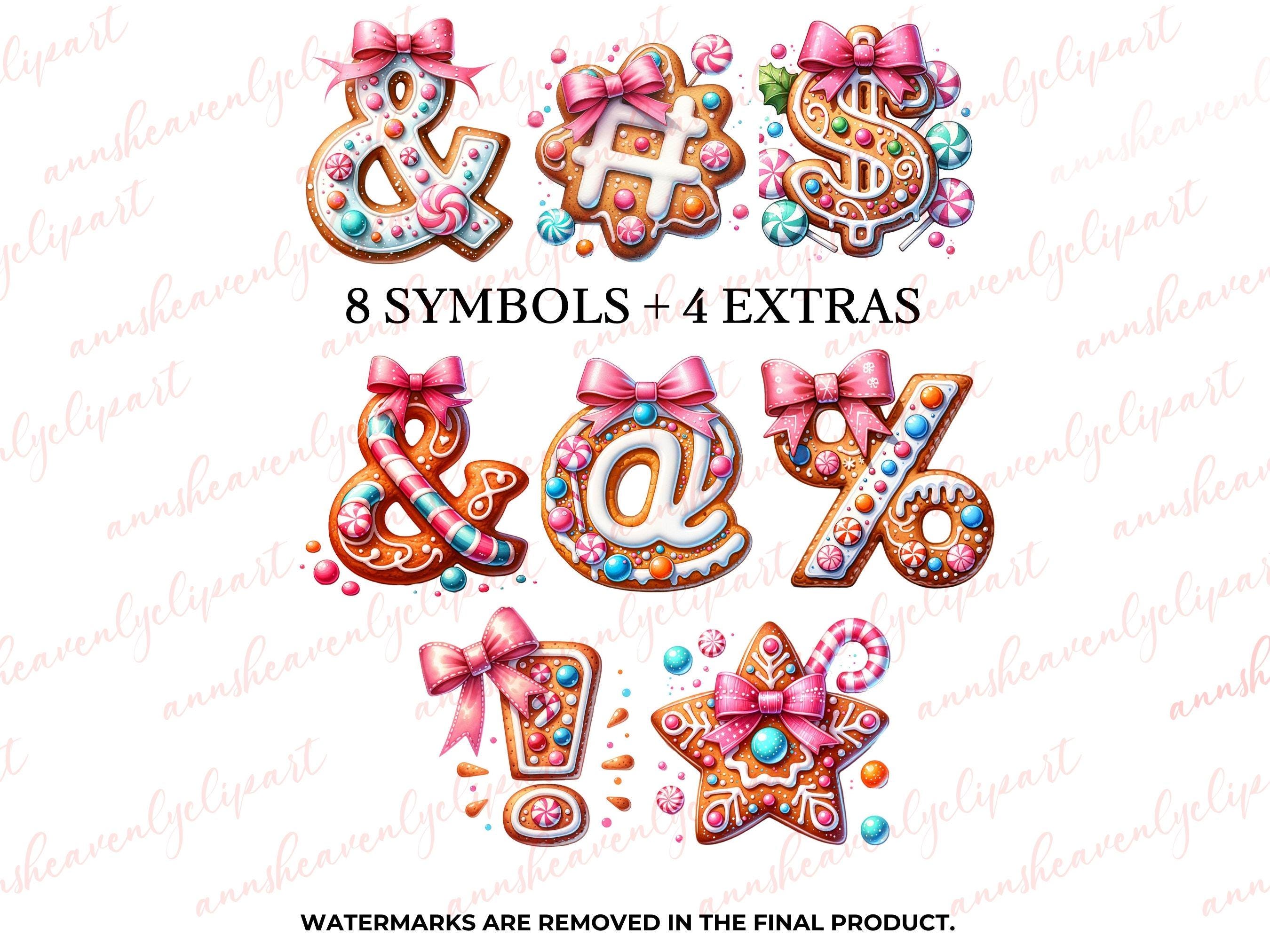 Gingerbread Alphabet, Pink Bow Alphabet, Gingerbread PNG Pink ...