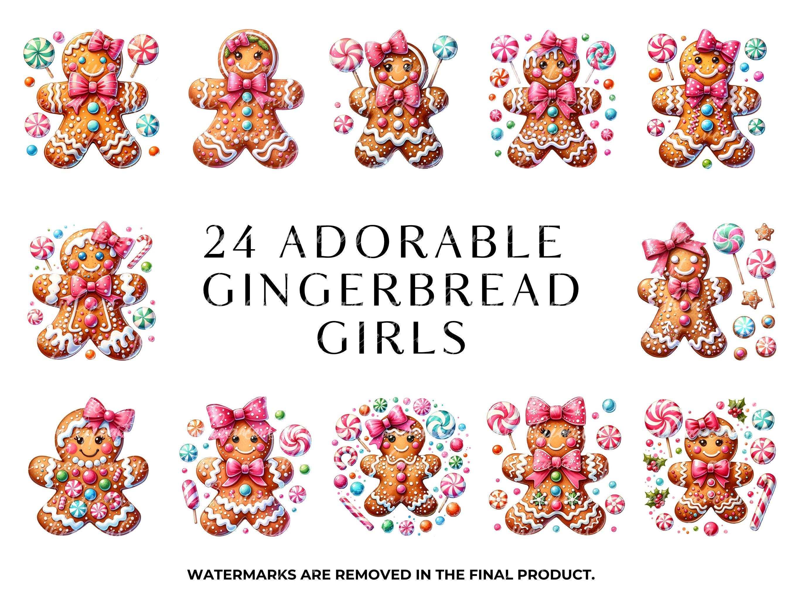 Gingerbread Girls, Pink Bow Coquette, Gingerbread PNG Pink, Gingerbread ...