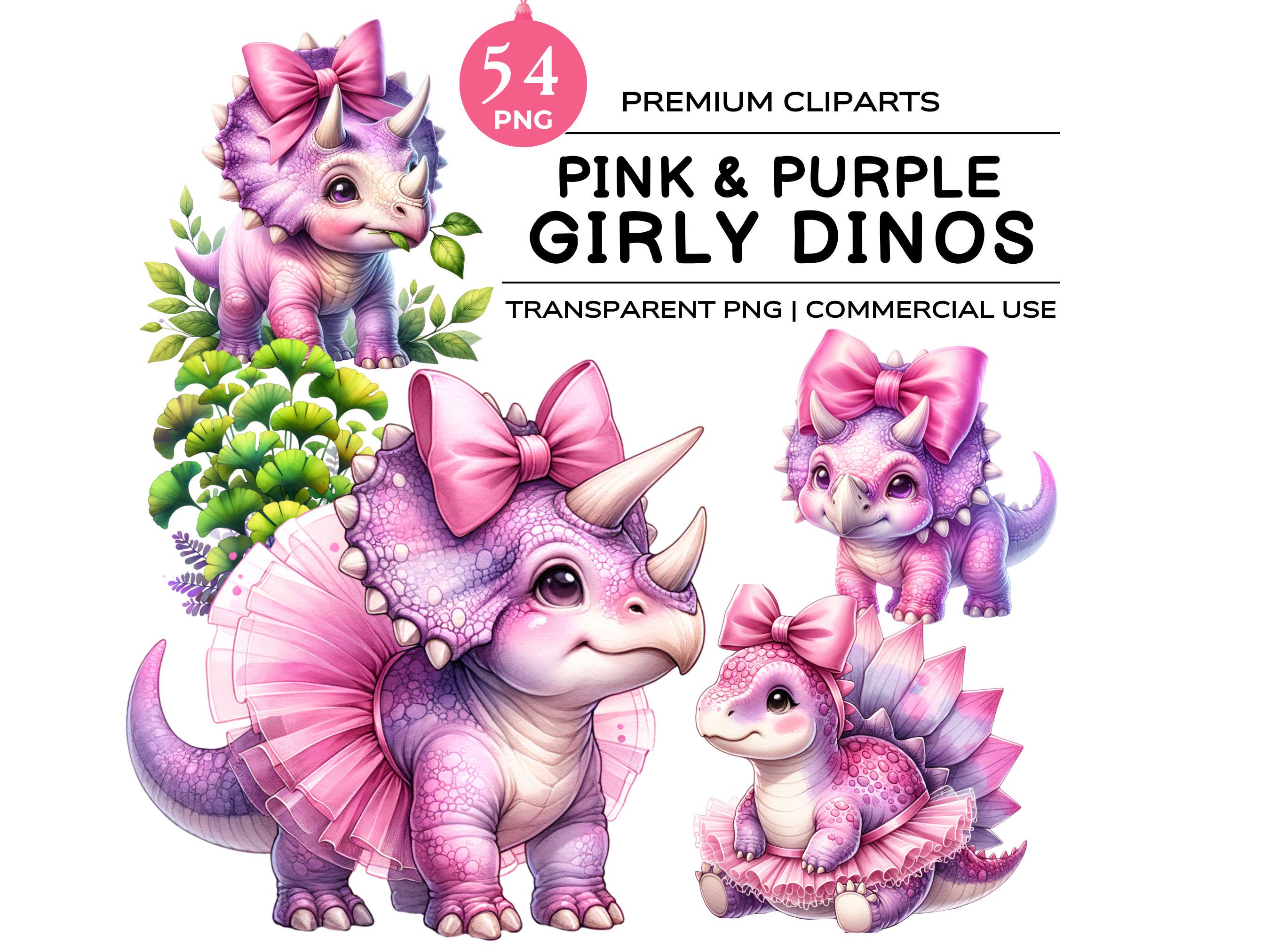 Pink Dinosaur Clipart, Pink Cliparts, Dino Girl, Dinosaurs for Girls ...