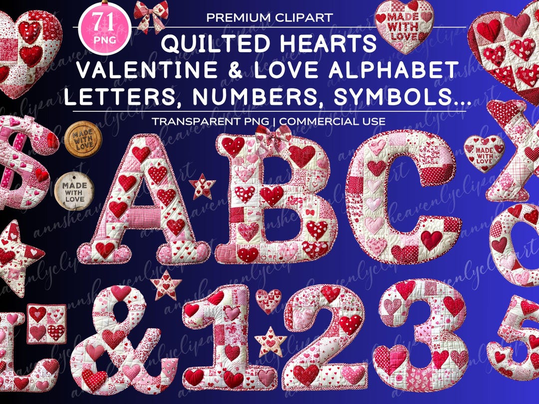 Alphabet Patchwork, Valentines Alphabet, Quilted Alphabet, Patchwork ...