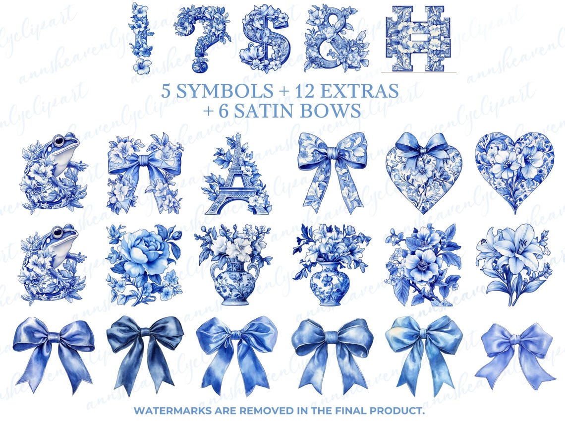Chinoiserie Alphabet, Blue Floral Toile Letters, Feminine Numbers ...