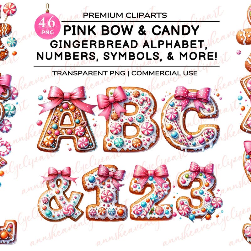 Gingerbread Alphabet Pink - Etsy