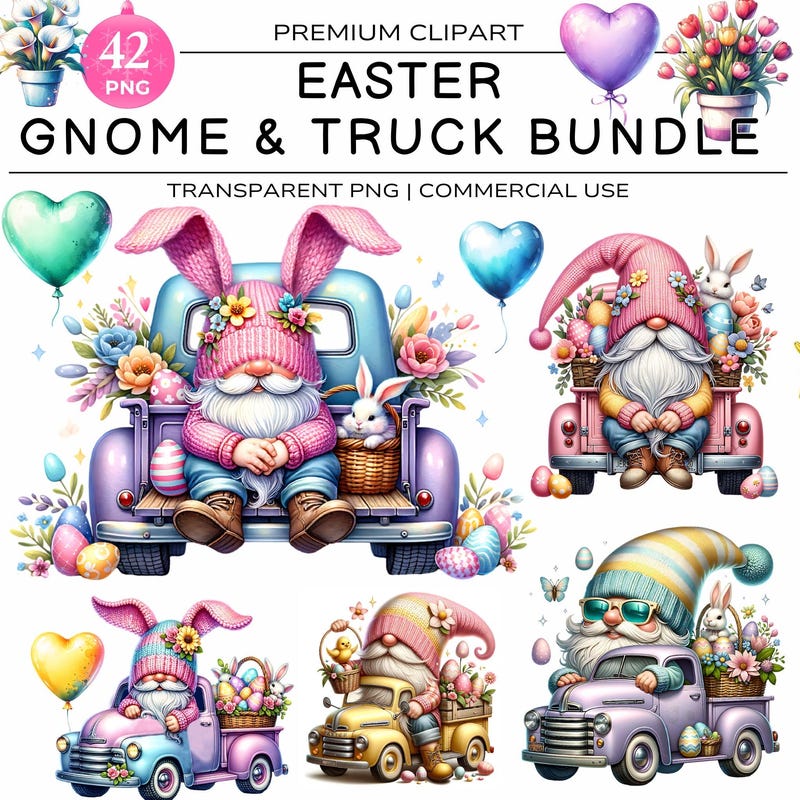 Easter Gnome Clipart - Etsy