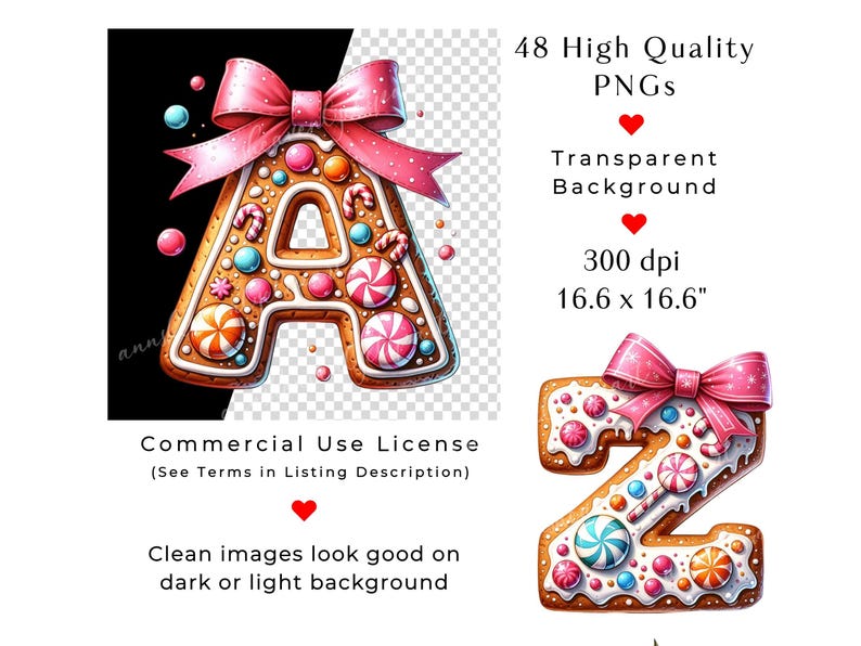 Gingerbread Alphabet, Pink Bow Alphabet, Gingerbread PNG Pink ...