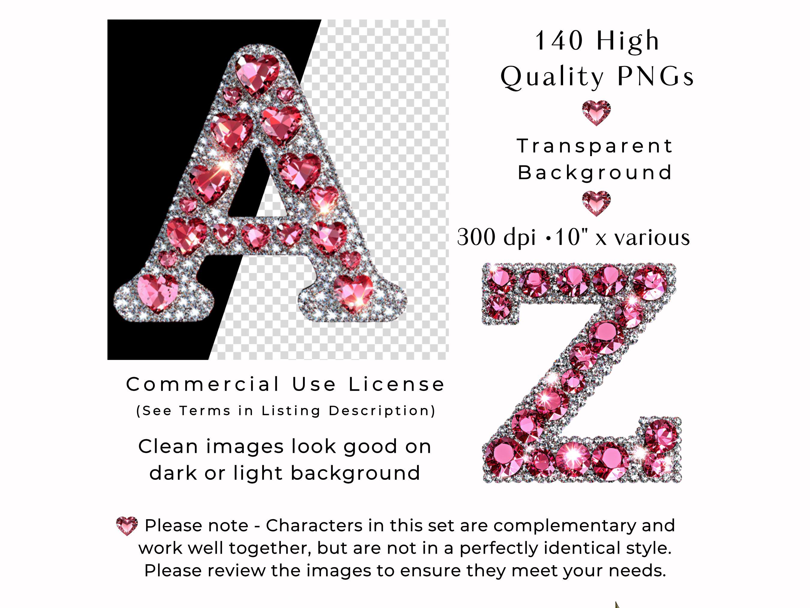 Valentine Alphabet, Diamond Letters, Diamond Alphabet, Diamond Numbers ...