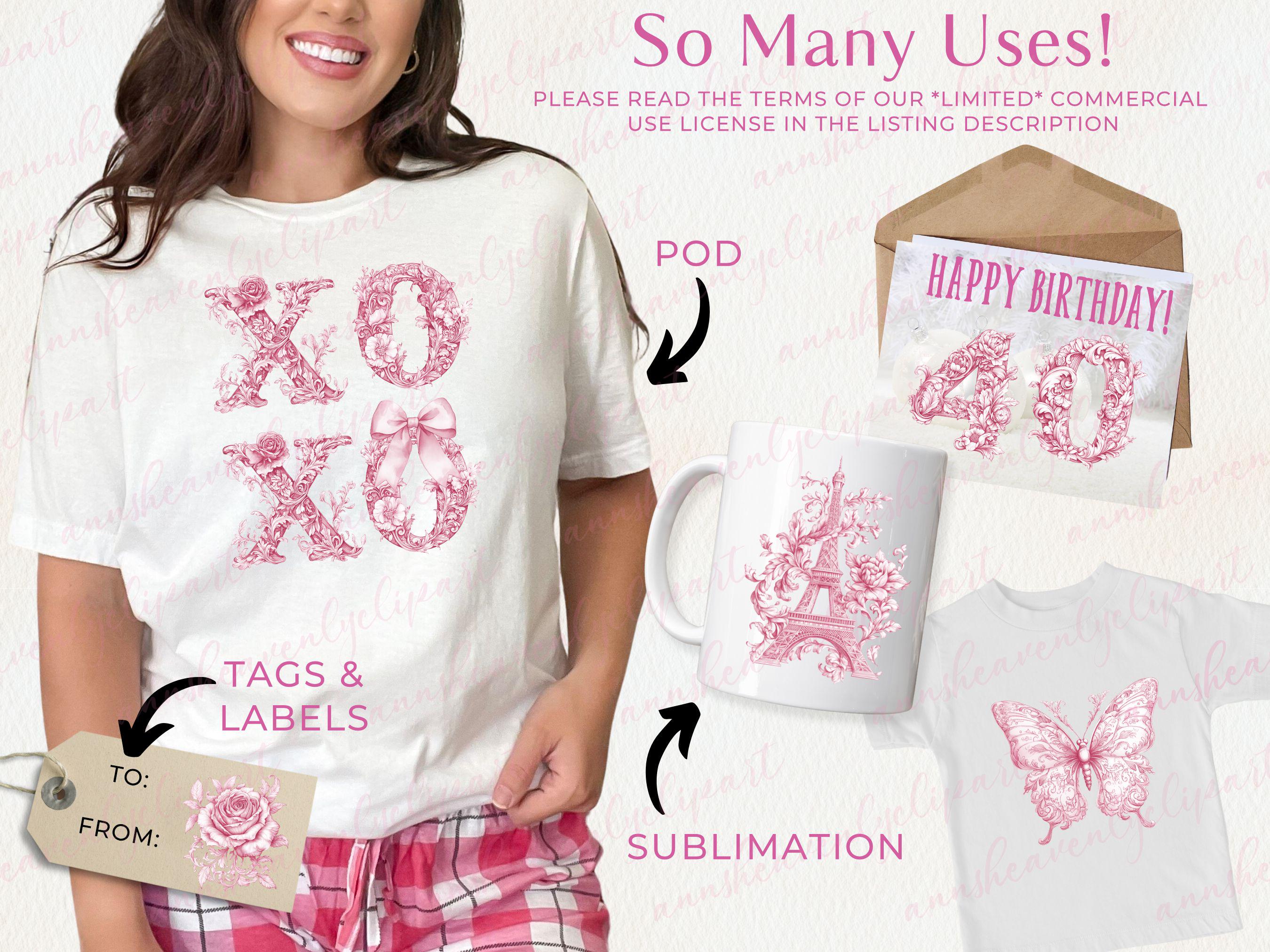 Chinoiserie Alphabet, Pink Floral Toile Letters, Feminine Numbers ...
