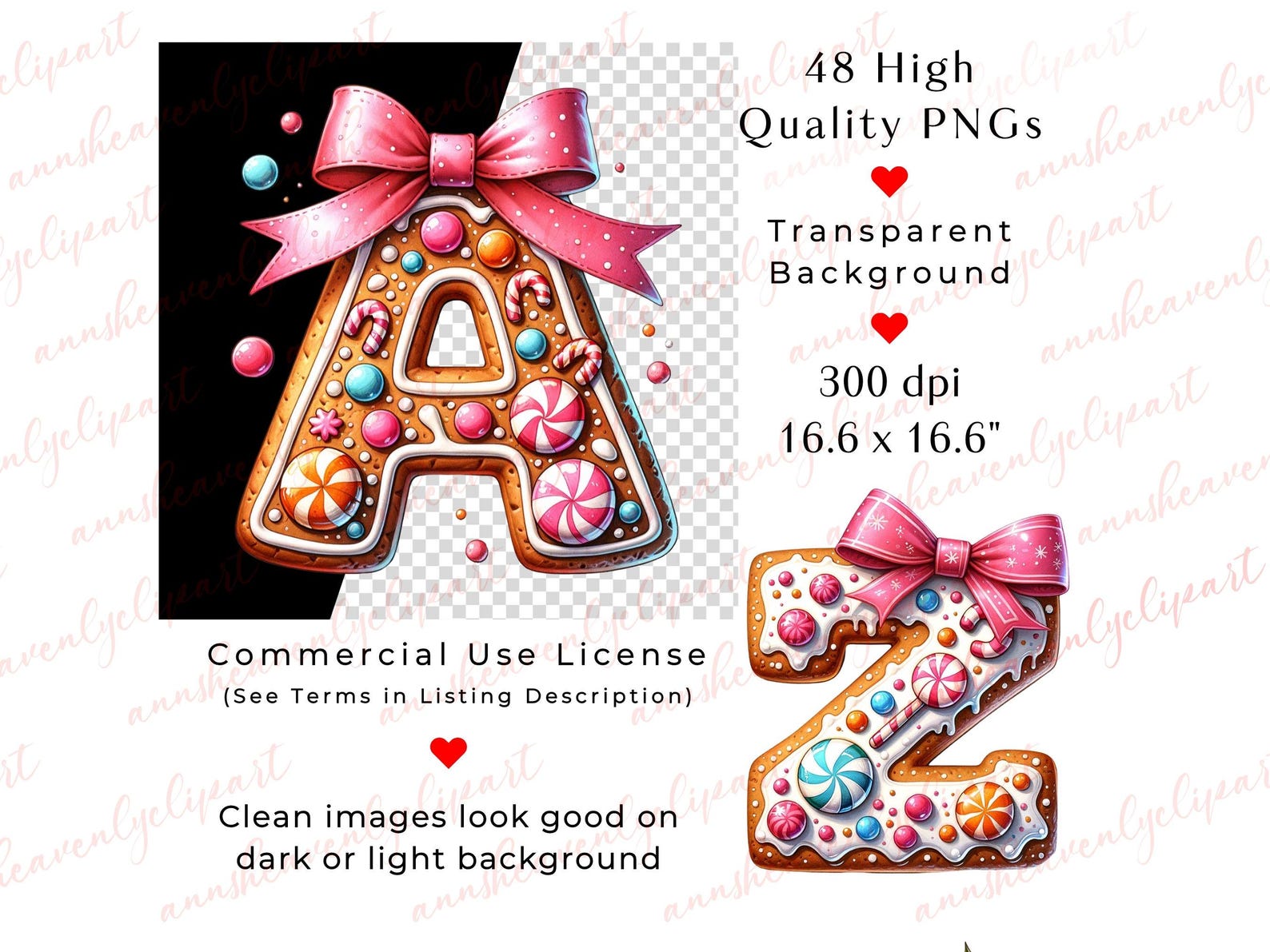 Gingerbread Alphabet, Pink Bow Alphabet, Gingerbread PNG Pink ...