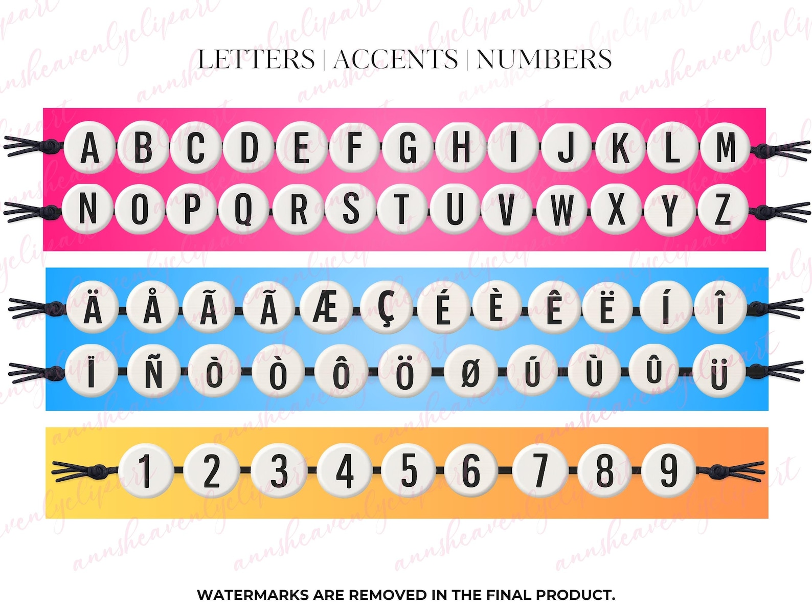 Friendship Bracelet Letters, Friendship Bracelet PNG, Letter Beads ...