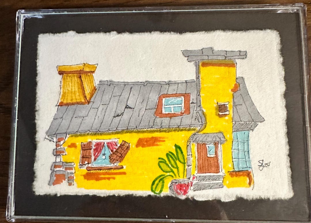 5x7 Original Art Work in the Finest Ink and Water Color on Hand Made ...