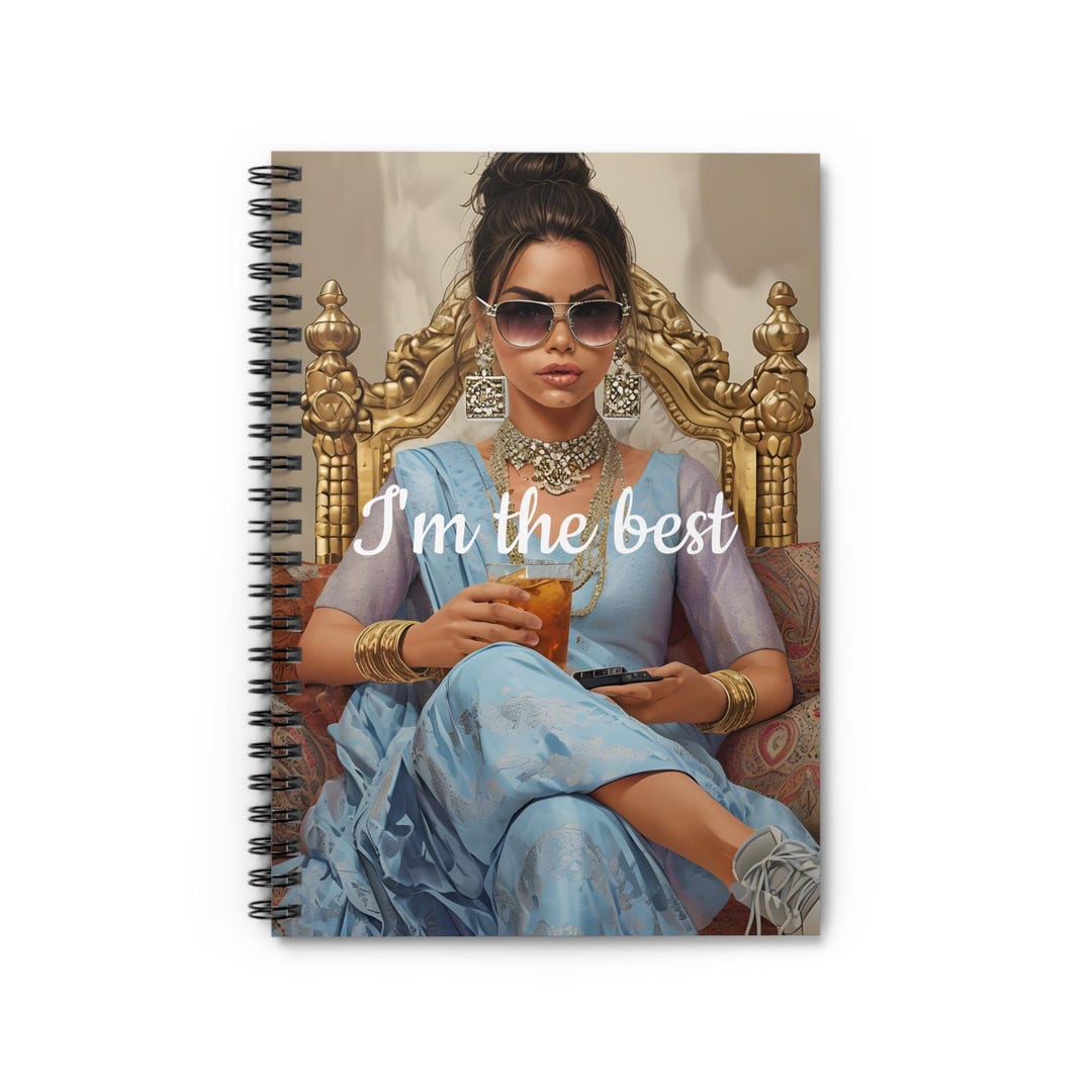 Spiral Notebook - Indian Lady Rani in Blue Sari - Ruled Line, Journal ...