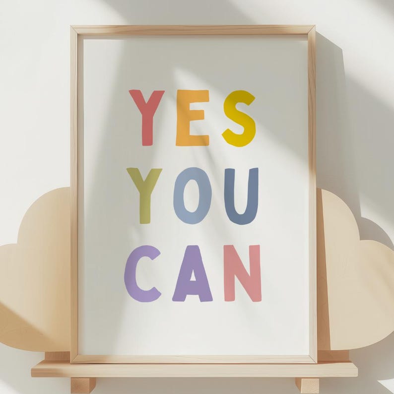 Rainbow Yes You Can Print | Positive Affirmation Classroom Decor ...