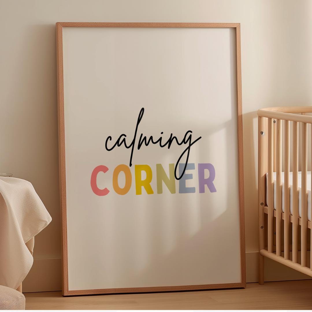 Calming Corner Poster Calming Corner Sign Playroom Decor Nursery Decor ...