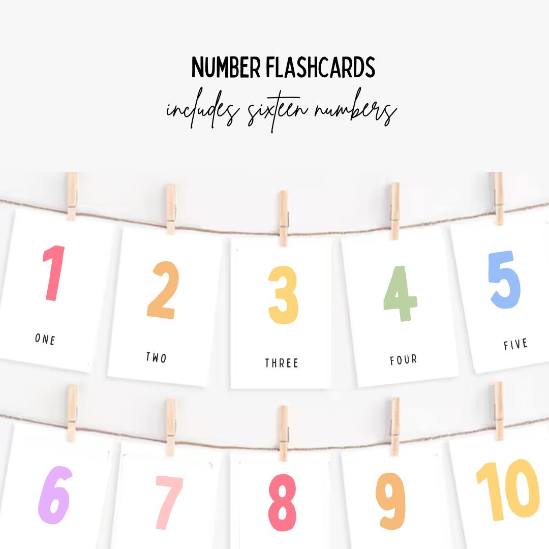 16 Number Flash Cards | Preschool Number Flash Cards | Number Cards ...