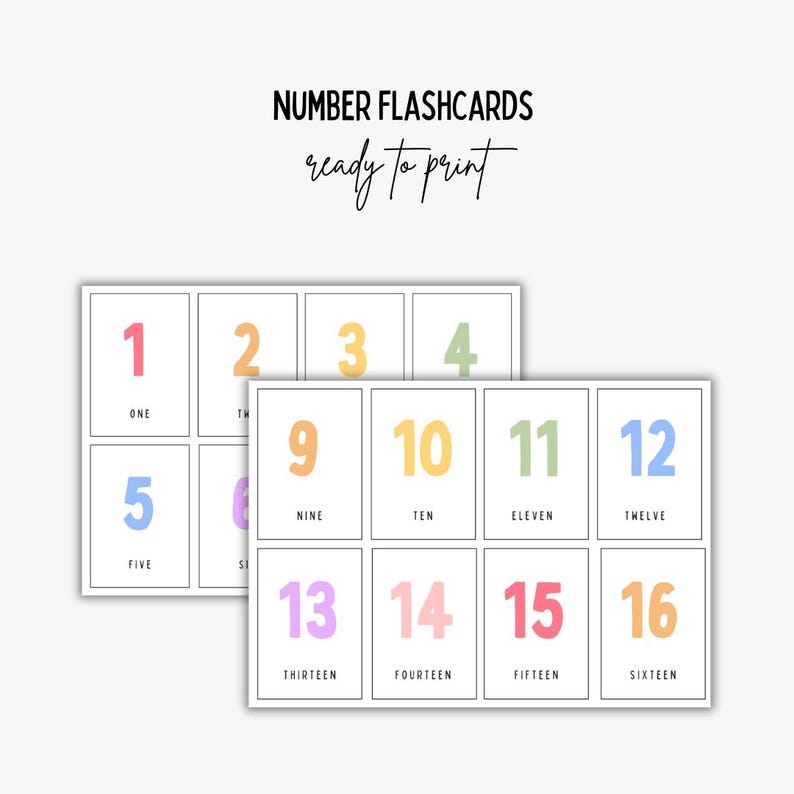 16 Number Flash Cards | Preschool Number Flash Cards | Number Cards ...