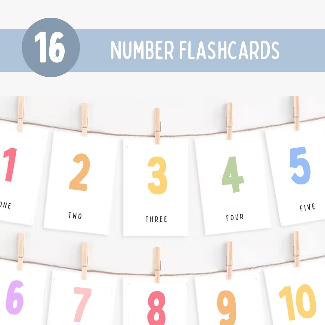 16 Number Flash Cards | Preschool Number Flash Cards | Number Cards ...