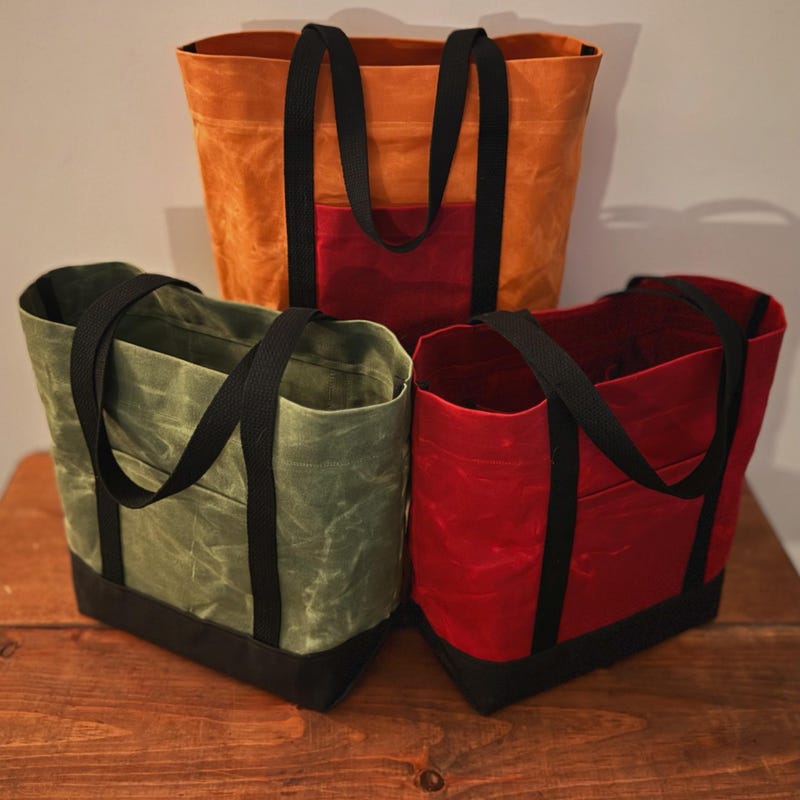 Red Canvas Tote - Etsy