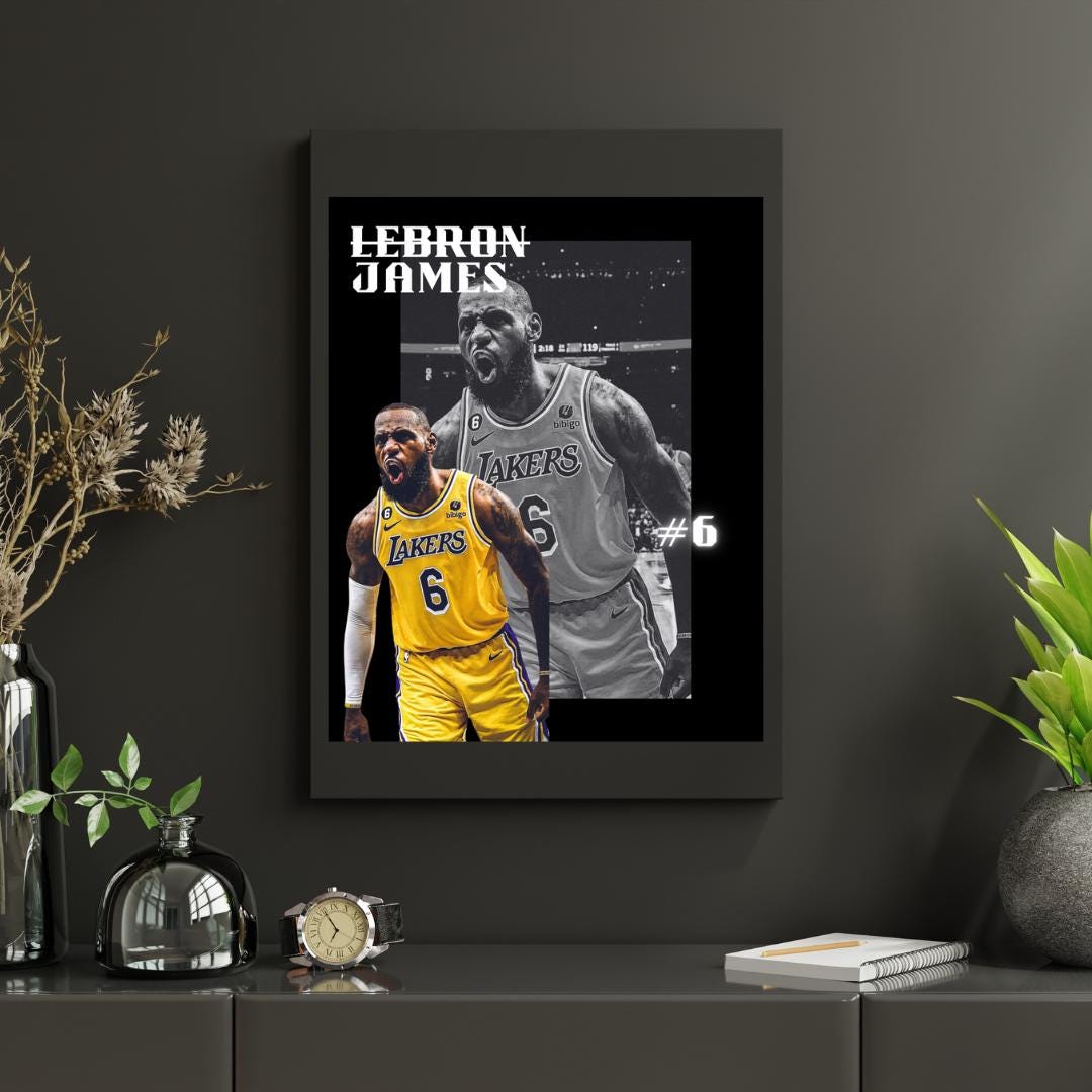 Vintage NBA Poster, Lebron James, Sports Collectible Personalized ...