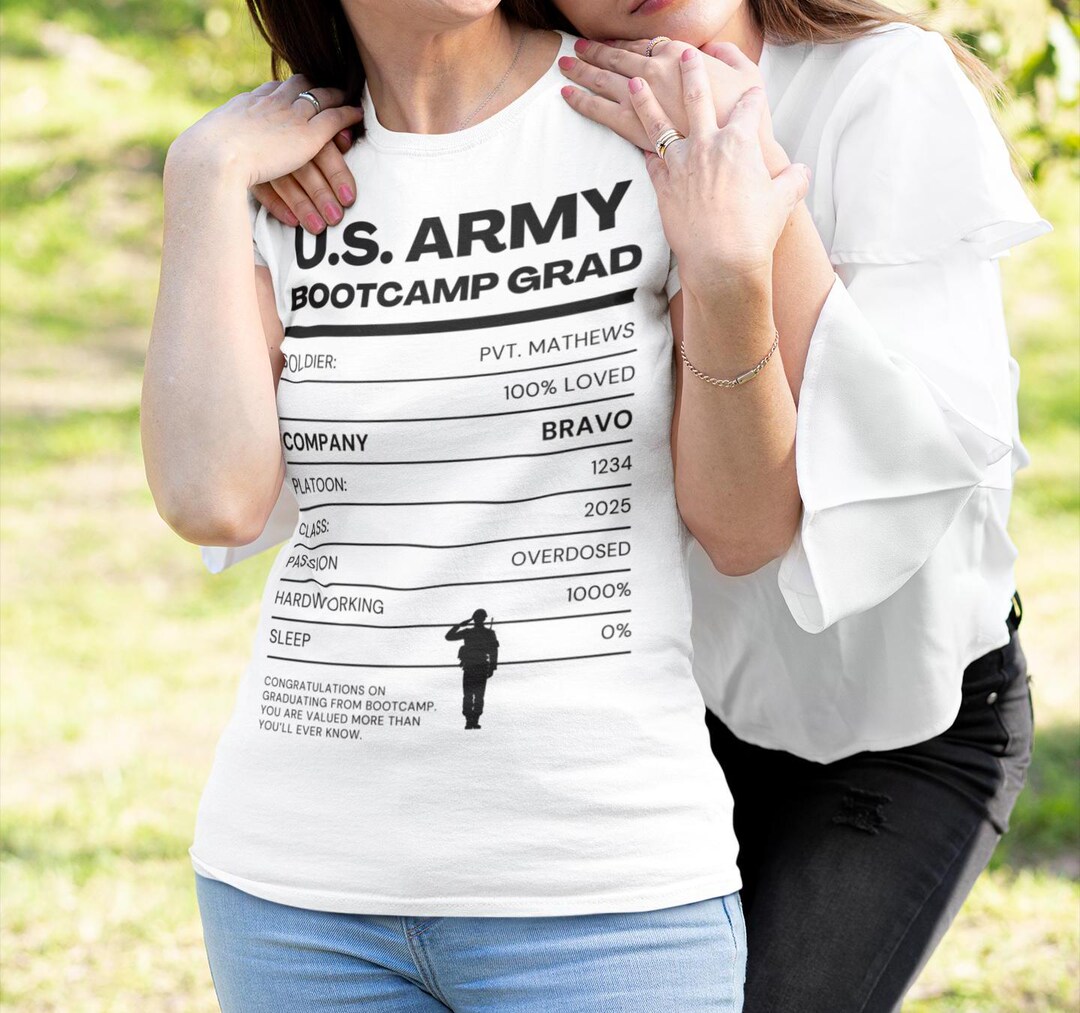 Custom Military Nutritional Fact Style T-shirt, Military Graduation ...