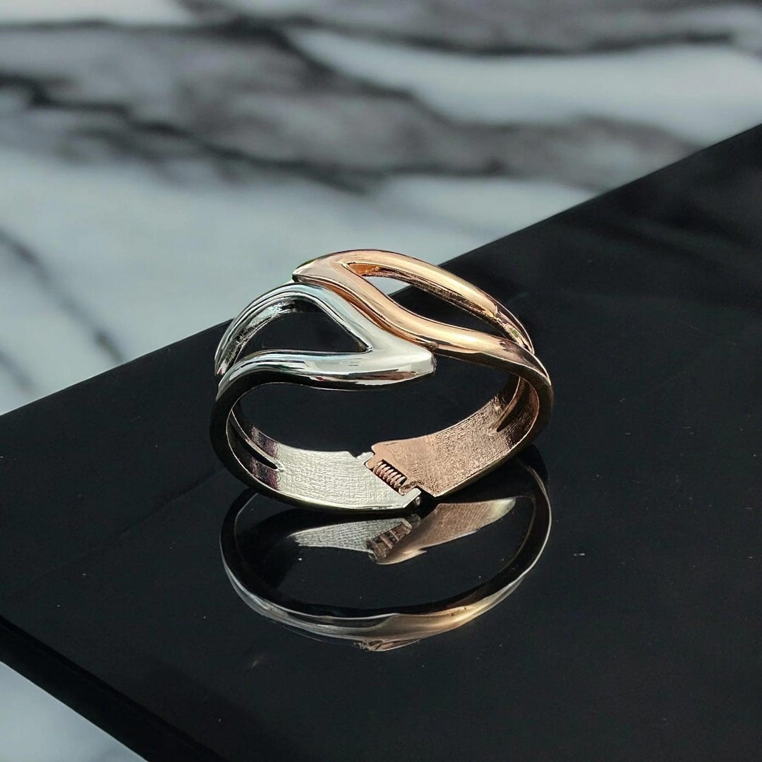 Rose Gold Handcuff | 14K Solid Gold Handcuff Bracelet With Stylish ...