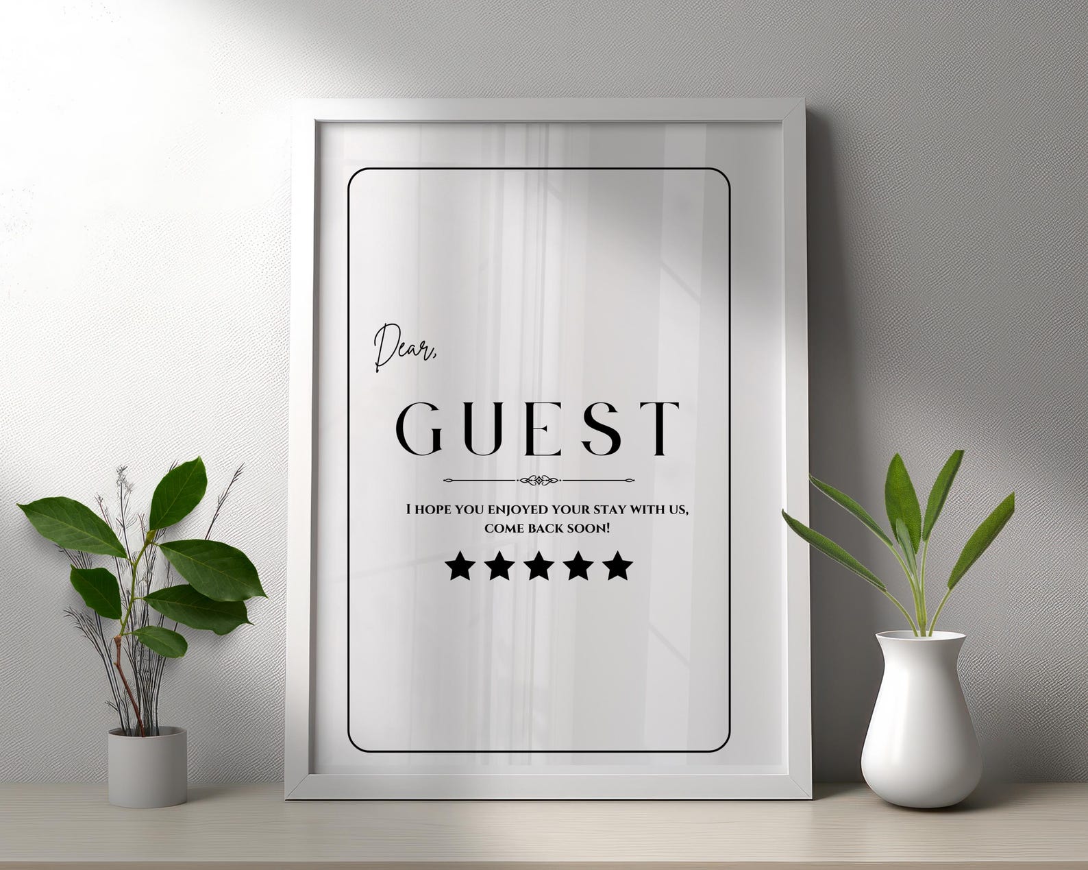 Dear Guest Wall Quote, Be My Guest Quotes, Minimalist Quote, Wall Art ...