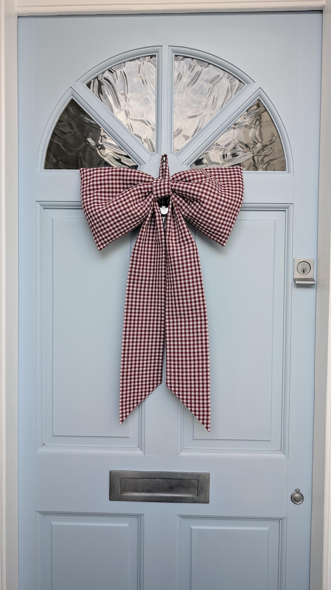 Extra Large Padded Bow in Burgundy Gingham - Etsy