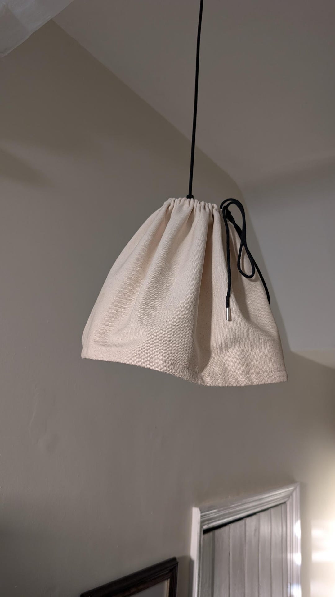 Handmade 'paper Bag' Linen Lampshade With Tie - Etsy