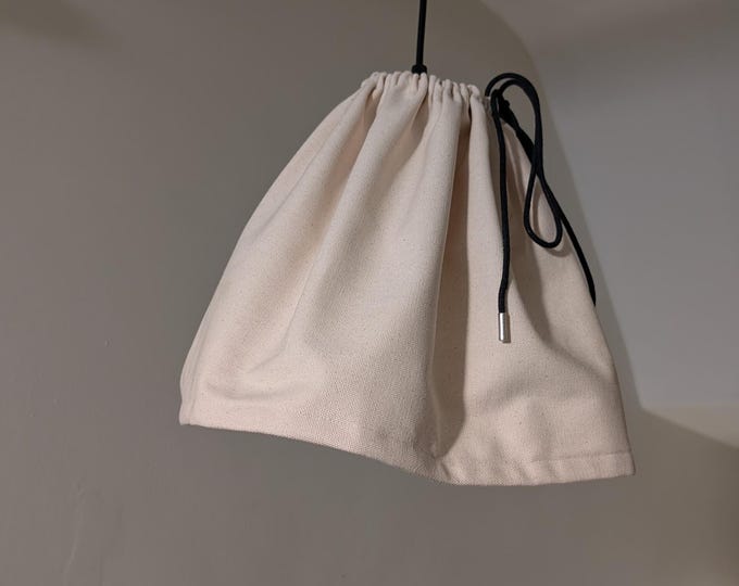 Handmade 'paper Bag' Linen Lampshade With Tie - Etsy