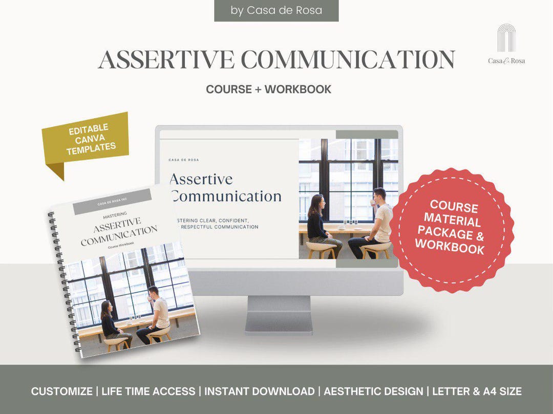 Assertive Communication Course Workbook Bundle: PPT, Workbook & Text to ...