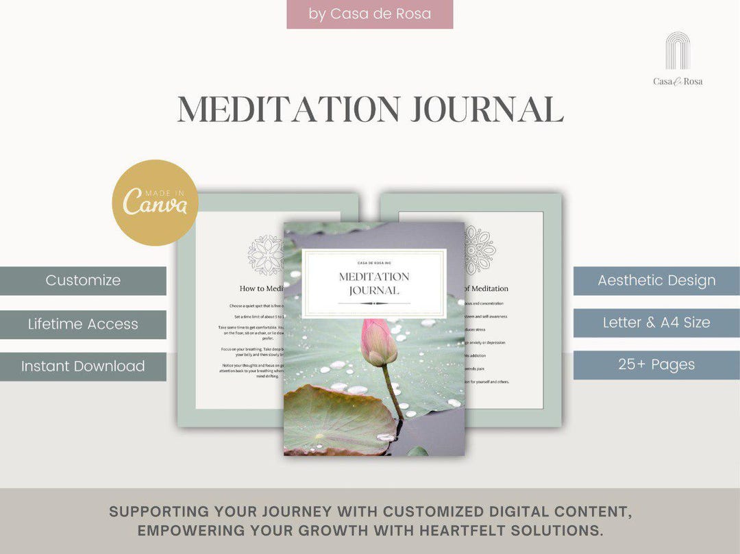 Meditation Journal Template for Mindfulness, Meditation Tracking ...
