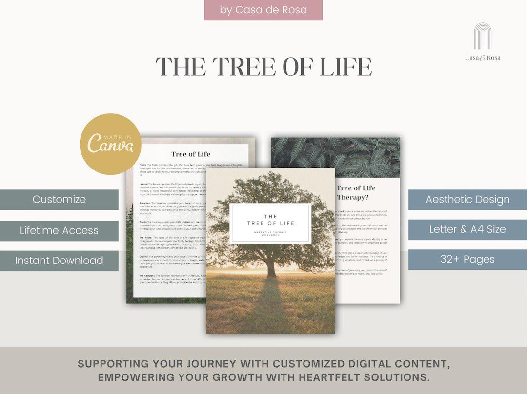 Tree of Life Narrative Therapy Workbook for Coaches Therapists, Life ...