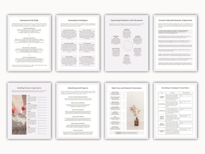 Somatic Therapy Workbook Template Canva Editable Guide for Mind-body ...