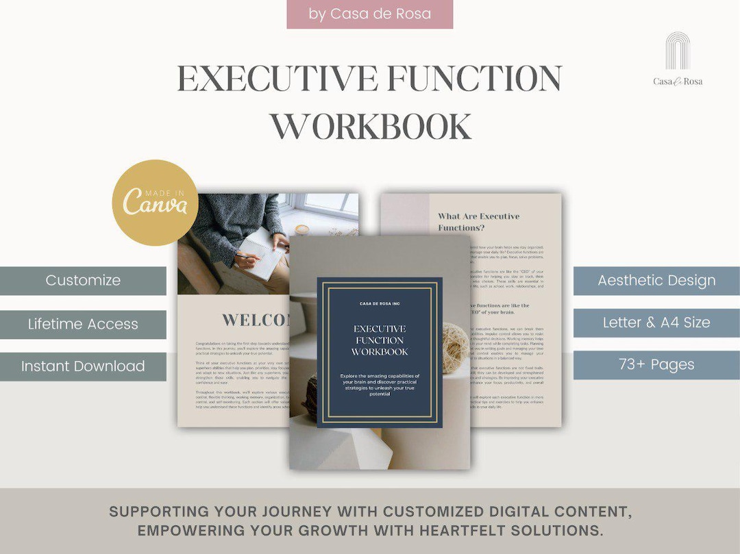Executive Functioning Workbook, Guide for Cognitive Flexibility, Time ...