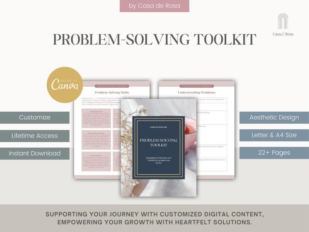 Problem Solving Workbook Template, Strategic Thinking, Growth Mindset ...