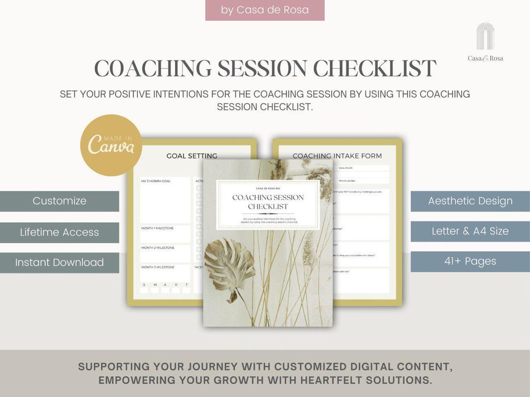 Coaching Session Checklist Template, Session Tracking & Business ...