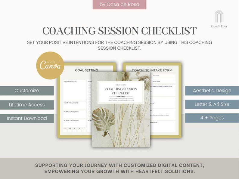 Coaching Session Checklist Template, Session Tracking & Business ...