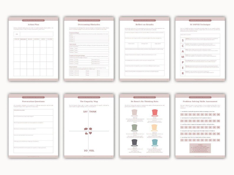 Problem Solving Workbook Template, Strategic Thinking, Growth Mindset ...